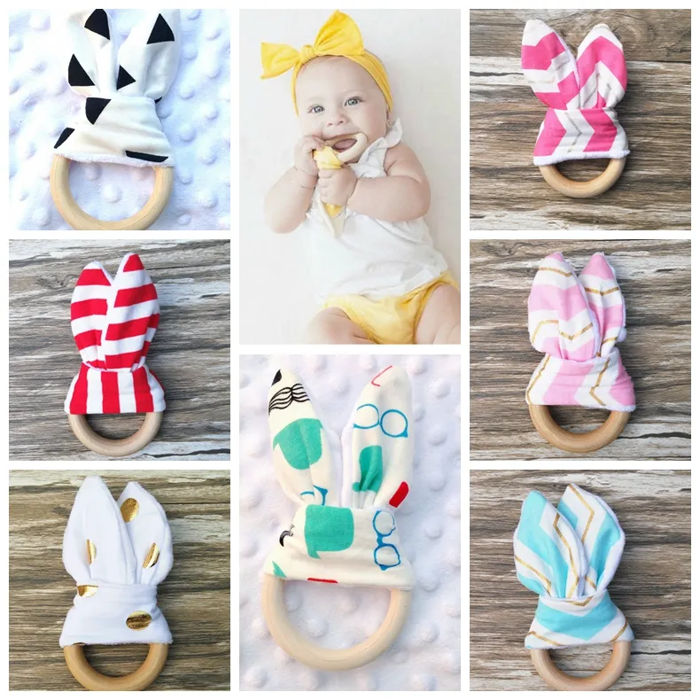 Natural Wood Teethers: Set Of 20 Circle Water Absorbent Minky Dots ...