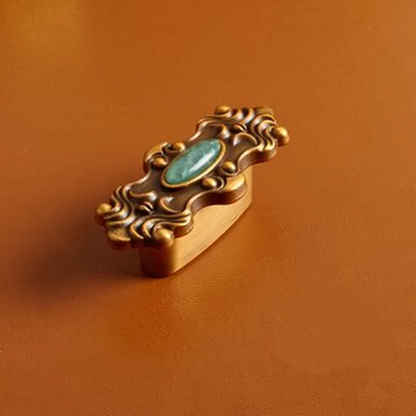 Retro Green Jade Wine Cabinet Drawers 96mm/128mm European Style With ...