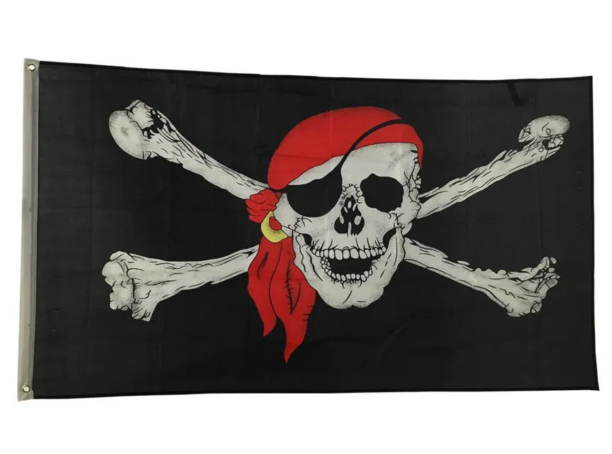 Jolly Roger Pirate Flag - 3x5 ft Skull & Crossbones Banner for ...