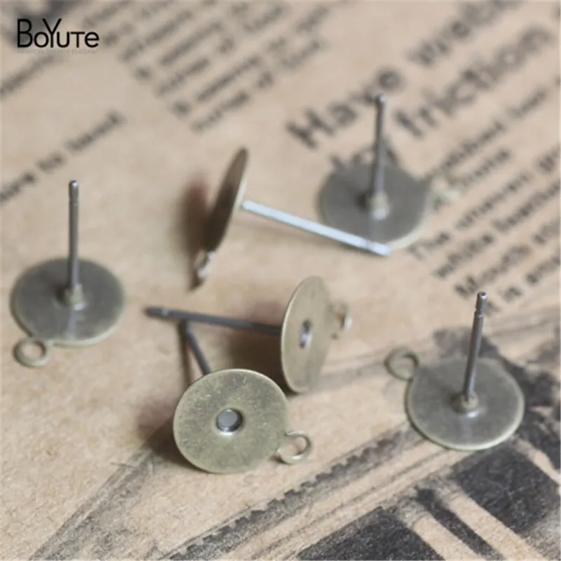 DHgate.com:6mm 8mm Earring Base with One Loop, 200 Pieces DIY Stud ...