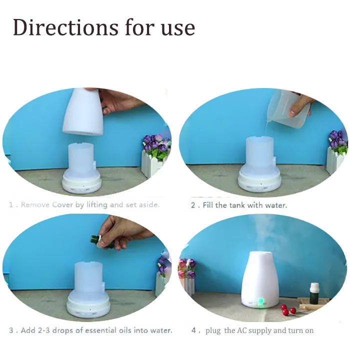 2017 New Hot 12V 7w Aroma Diffuser Colorful Night Light Ultrasonic Mute ...