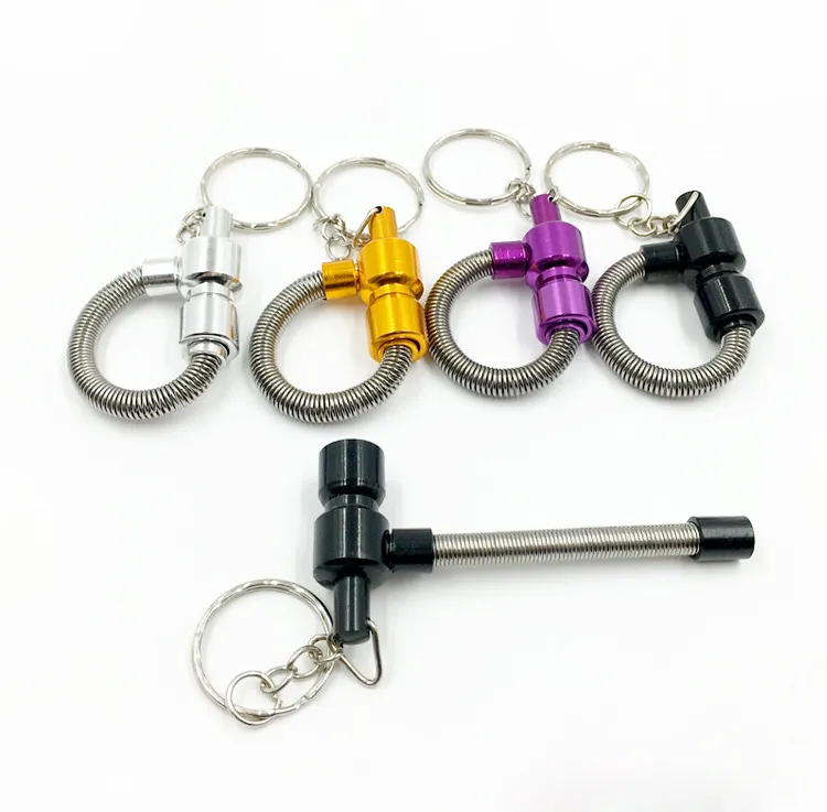Wholesale Spring Smoking Pipes Metal Tobacco Pipes Key Chain 76mm ...