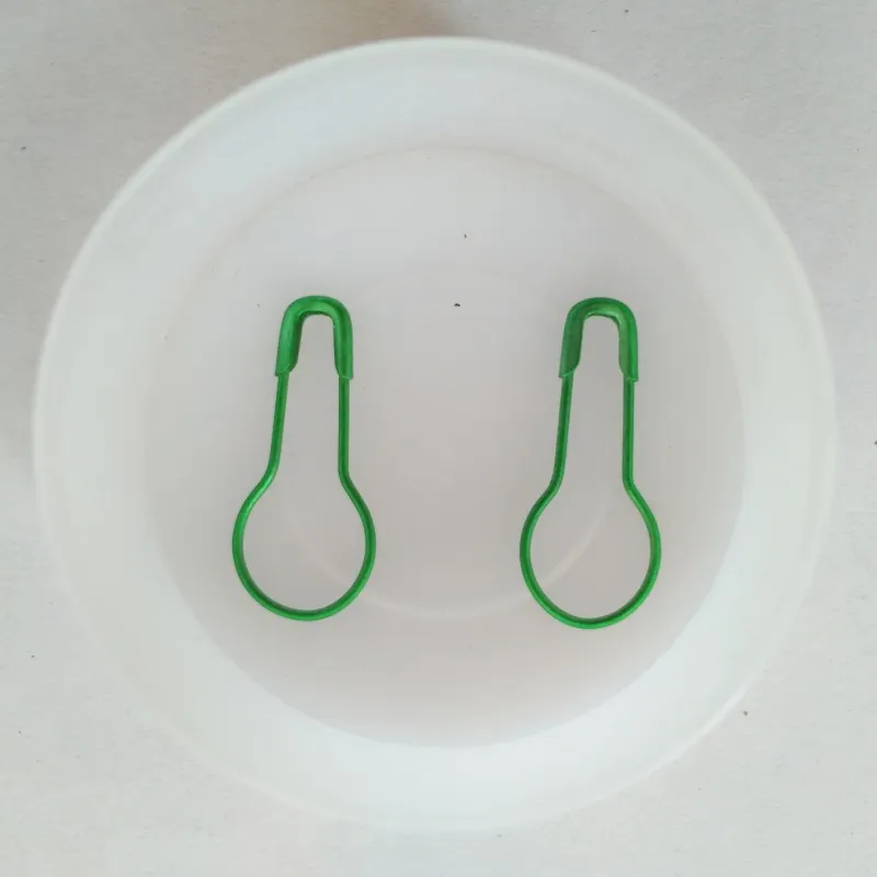 Green Pear Shaped Safety Pins For Crafting, Jewelry Making, And Garment ...