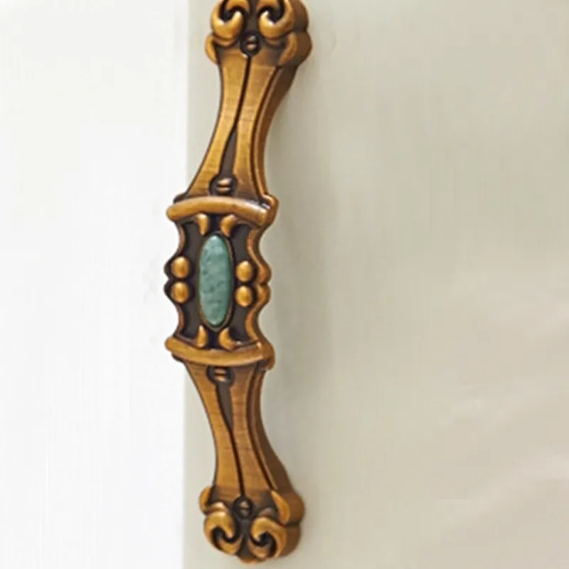 Retro Green Jade Wine Cabinet Drawers 96mm/128mm European Style With ...