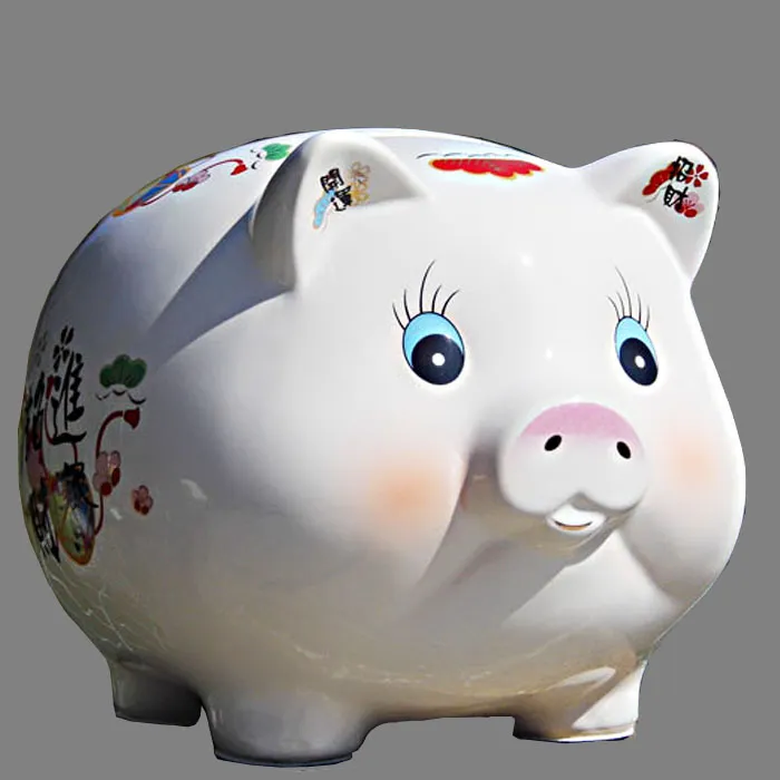 The Oversized Ceramic Coin Cylinder Piggy Bank Size Not Only Into The ...