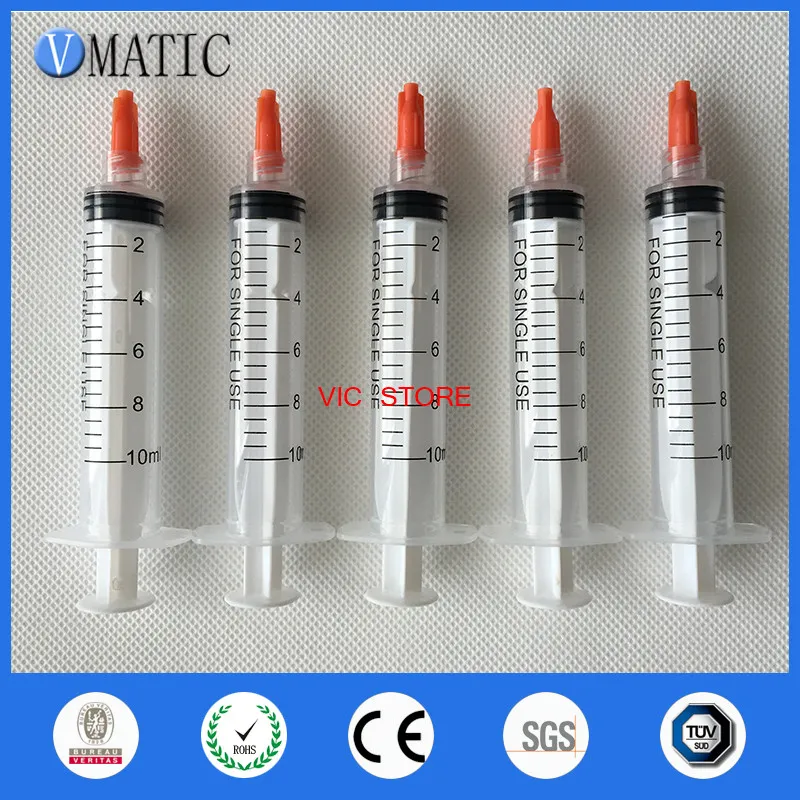 Wholesale VMATIC 5 Pack Plastic Filler Hand Syringes With Red Tip Cap ...
