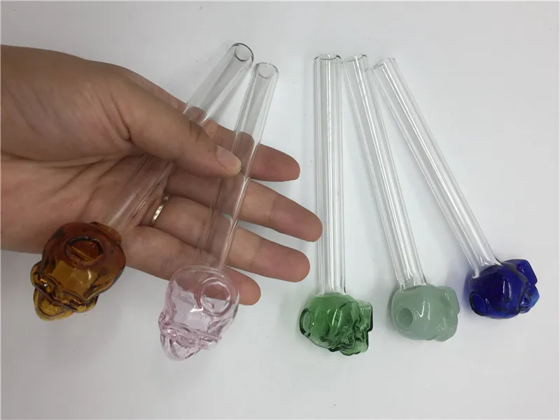 Colorful Pyrex 5.5'' Skull Glass Oil Burner Pipe For Oil Rigs & Water ...