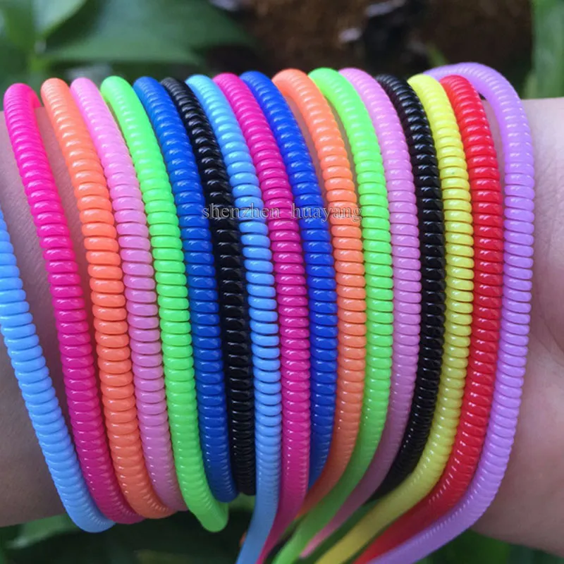 Plastic Spring Protective Sleeve Mobile Tablet Transparent Spiral Cord ...