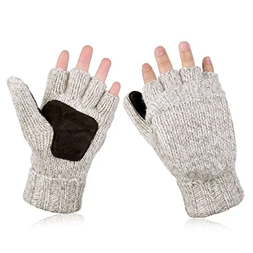 HJ131 Winter Gloves Warm Wool Knit Convertible... From Lianzi666321 ...
