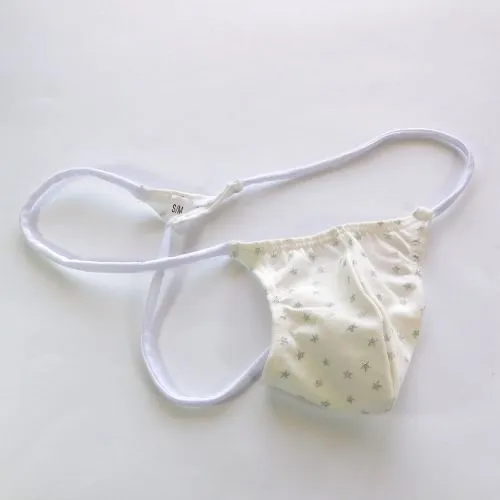 Mens Thong Bulge Pouch T Back Small Triangle Back G450k Cotton Spandex Stars Printed