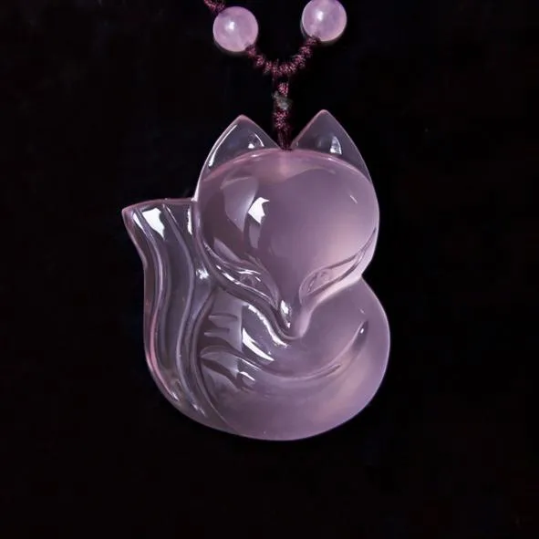 Collier Pendentif Renard En Agate Violette En Jade Russe Pierre De ...