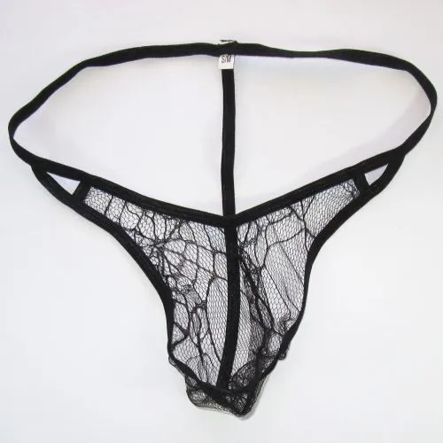 Mens Pouch Thong: Sheer Spiderweb Lace G String Underwear With C Thru ...