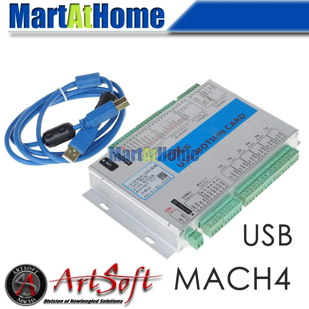 USB CNC Motion Control Card: 2MHz Mach4, 3/4/6 Axis Breakout Board ...