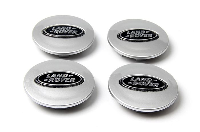 LAND ROVER RANGE ROVER WHEEL CENTER HUB CAPS PLATA / VERDE 63mm Set De ...
