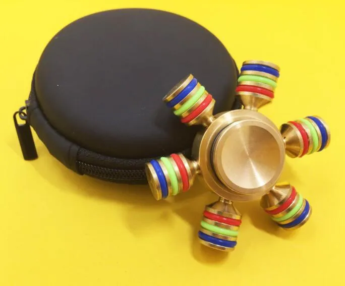 EDS Brass Hexagonal Fidget Spinners Metal Anti Stress Decompression Toy ...