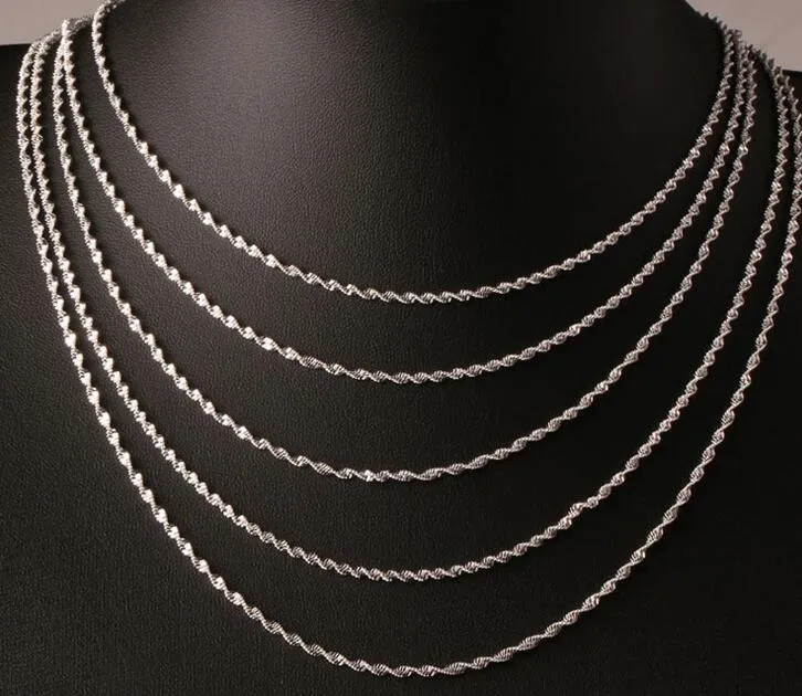 Elegant Silver Plated Water Wave Chain Necklace For Pendant Wholesale ...