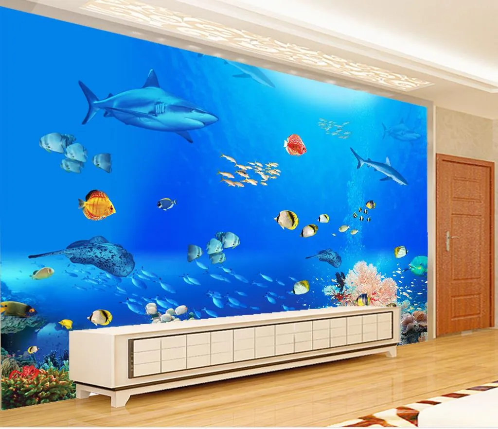 Décor Mondial Sous Marin |3d Tropical Fish Fish TV Wall Decor ...