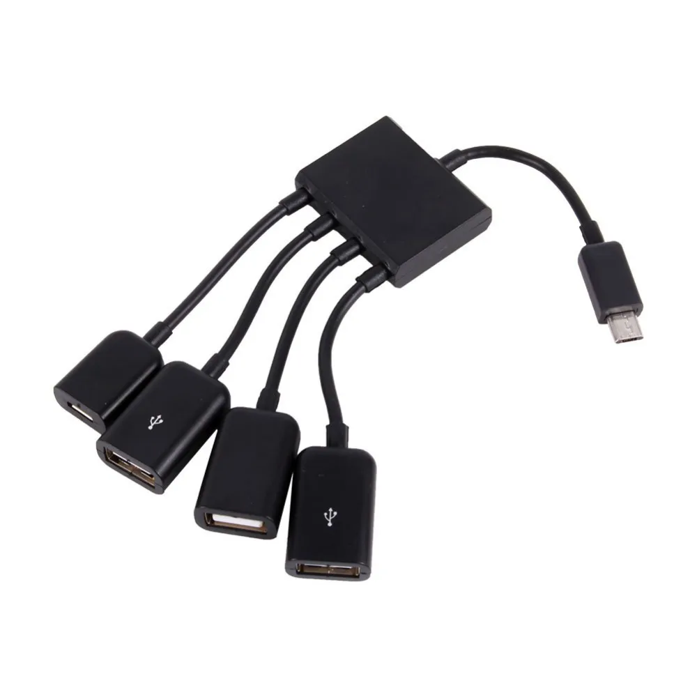 USB Splitter 4 Port Hub: Micro USB OTG Connector Cable For Smartphone ...