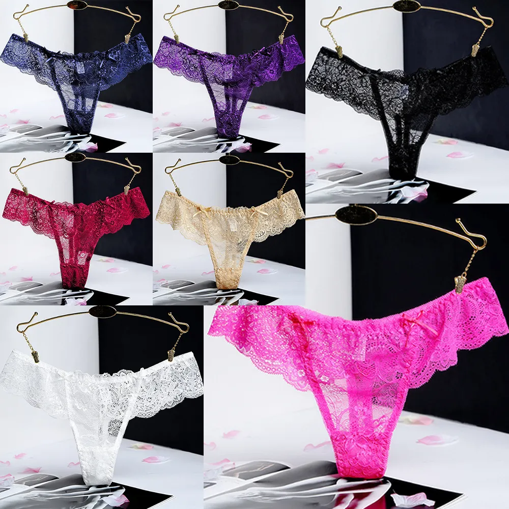 Lace Thong Panties Low Waist Sexy T Back G String For Women From