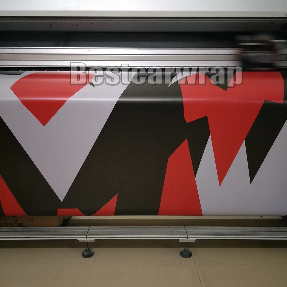 Full Car Wrapping Snow Camo Vinyl Wrap Red, White, Grey Air Free 2024 1 ...