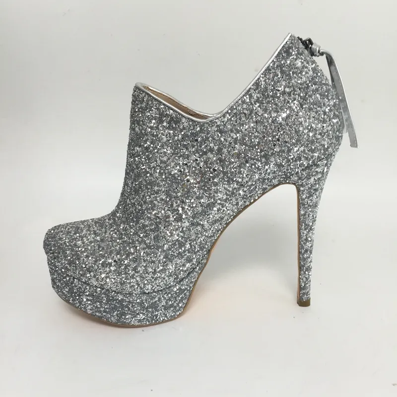 Wedding Platform Shoes Bridal Shoes Platform High Heels, Glitter Bridal ...