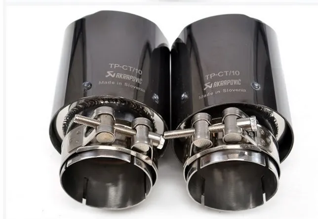 Universal Titanium Black Exhaust Tip - 304 Stainless Steel Muffler - 51 ...