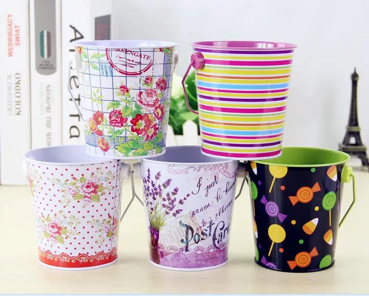 Wholesale Mini Oval Metal Buckets Colorful Small Tin Pails 4x3x4 Inch ...