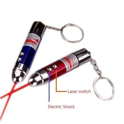 Multifunctional Red Laser Keychain Toy With Electric Shock W Warheads ...