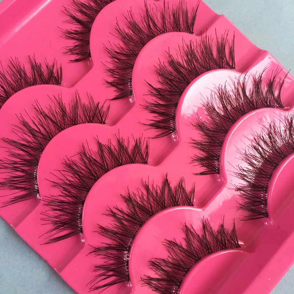 Handmade Natural Soft Cross Tapered False Eyelashes For Beginners Set ...