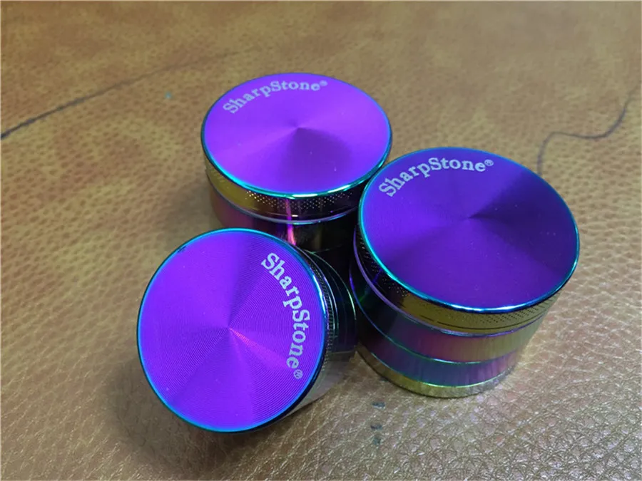 Rainbow Sharpstone Zinc Alloy Metal Herb Grinder 40/50/63mm Diameter 4 ...