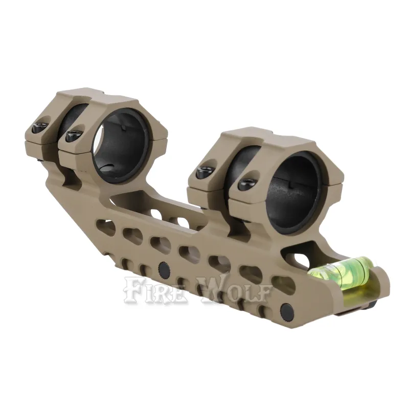 FIRE WOLF Offset Scope Rings With Bubble Level 30/25.4mm Picatinny ...