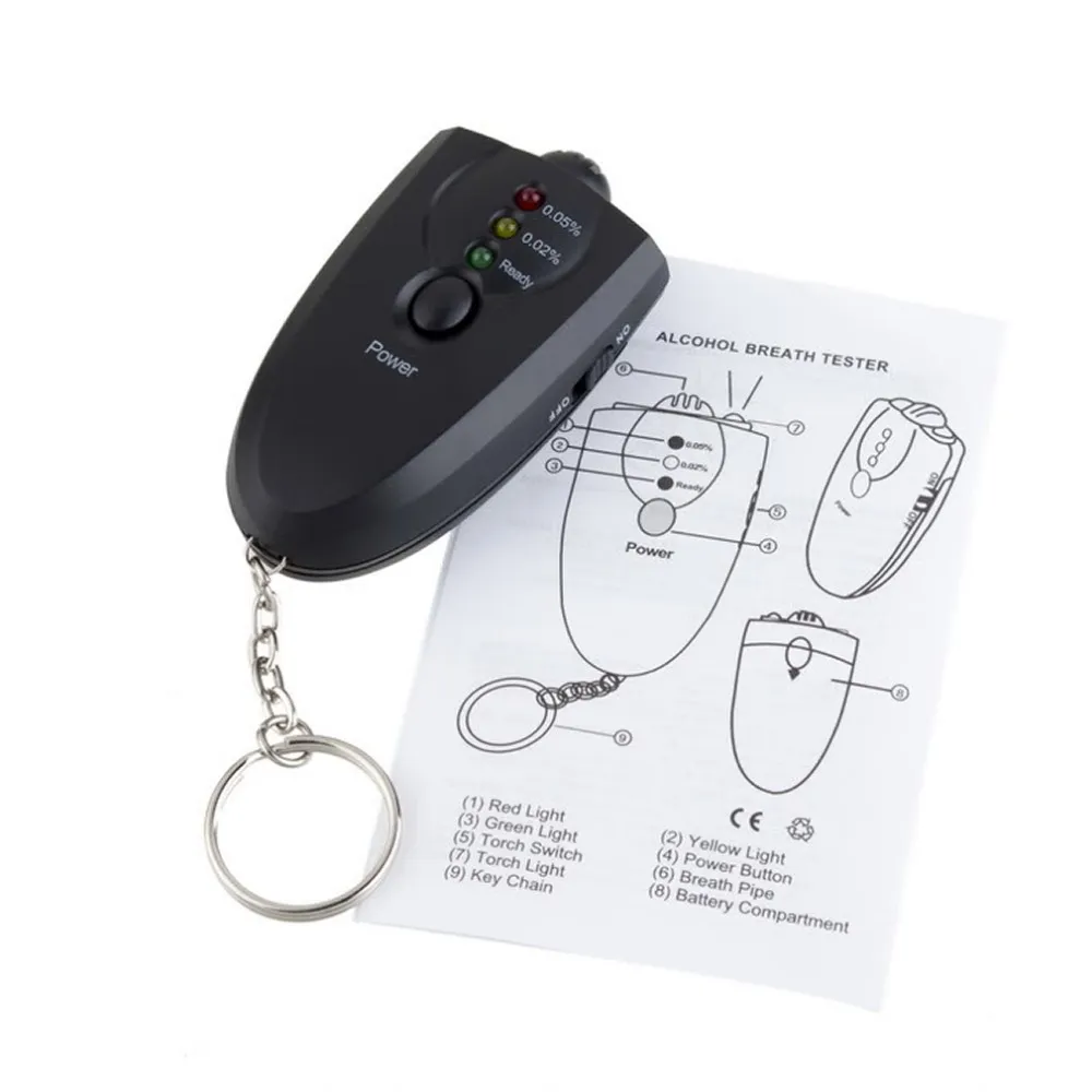 Portable Car Keychain LED Alcohol Breath Tester Breathalyzer From ...