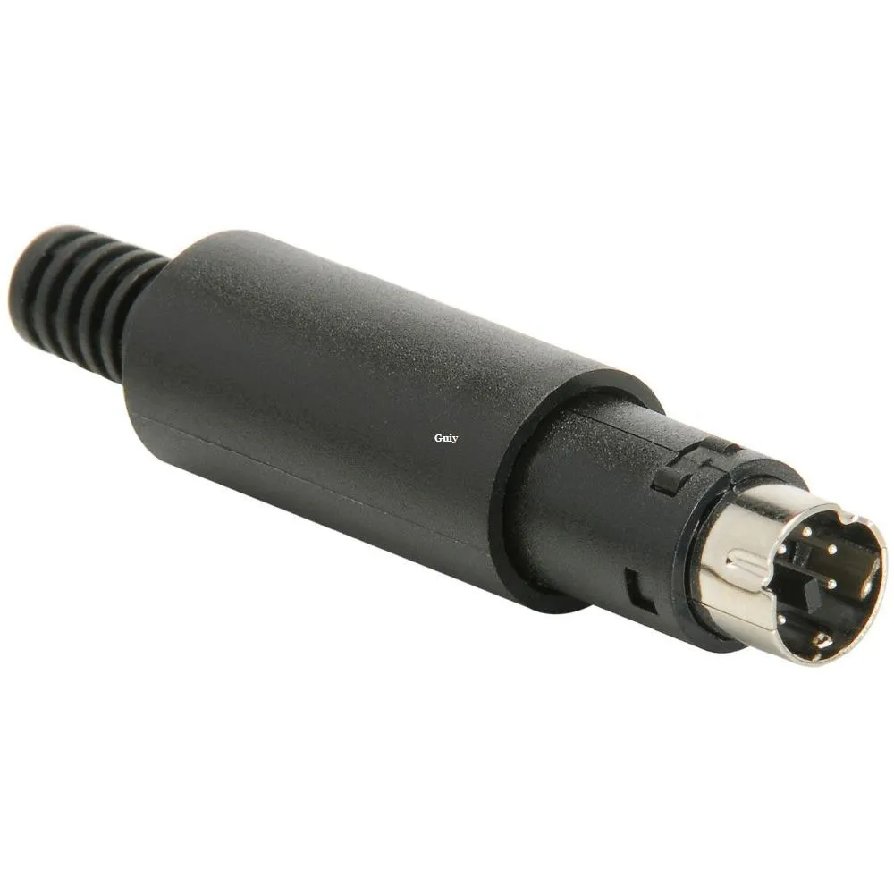 Mini 6 Pin DIN Male Solder Connectors Plastic Handle DIY Cable ...