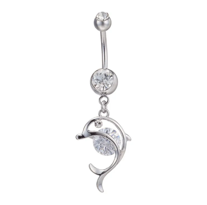 Trendy Dolphin Belly Ring: Sparkling Crystal Navel Jewelry - Shop Now ...
