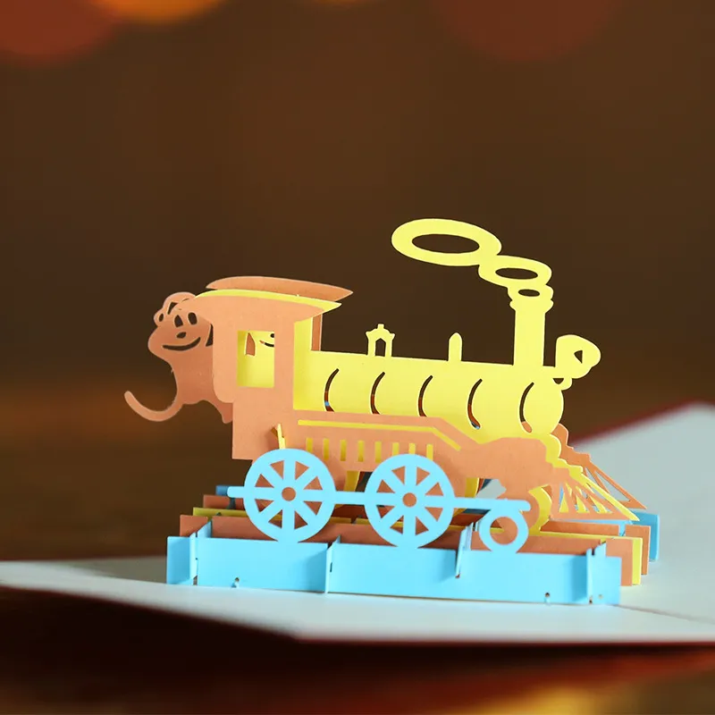4 Styles Pop Up Card Congratulations Gift Planes Trains Cars Greeting ...