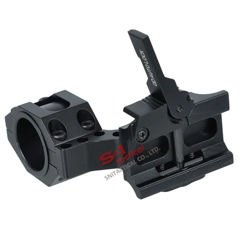 Tactical Auto Lock Quick Release Cantilever 25mm/30mm Scope Ring 2 Of ...