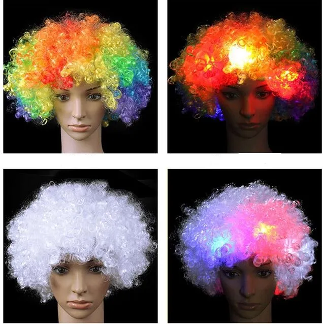 Cosplay Flashing Wigs Led Flash Headdress Fun Party Short Wigs ...