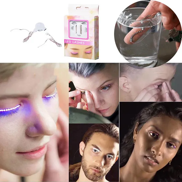 Flashing LED Eyelashes: Colour Changing Luminous Lashes for Parties ...