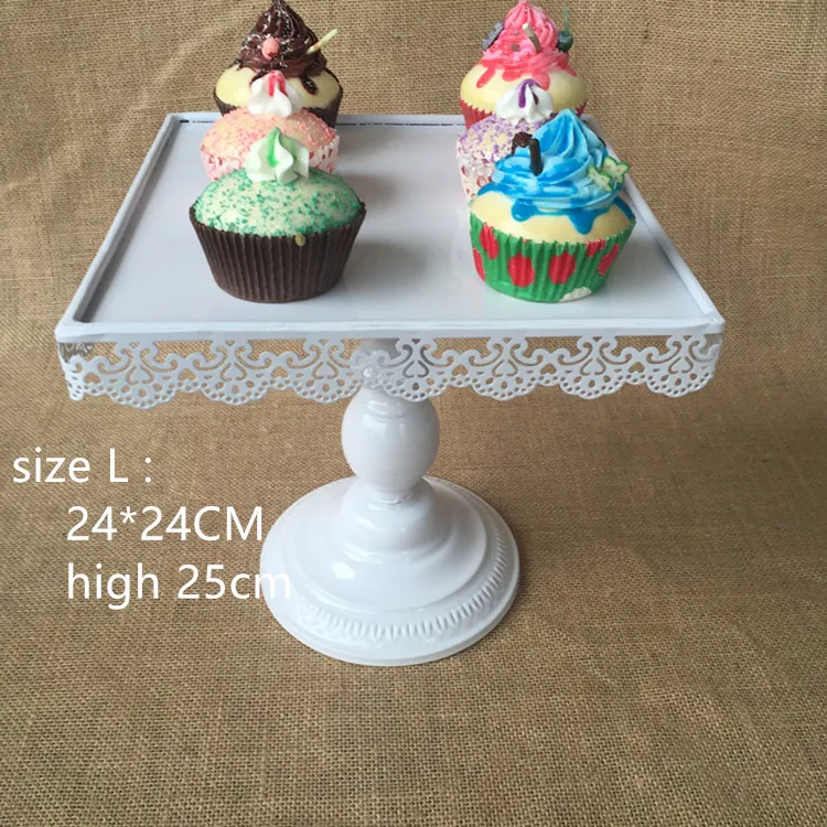 White Lace Tall Cake Stand - Elegant Square Frame, Premium Quality, Shop Now! 16cm-24cm from ...