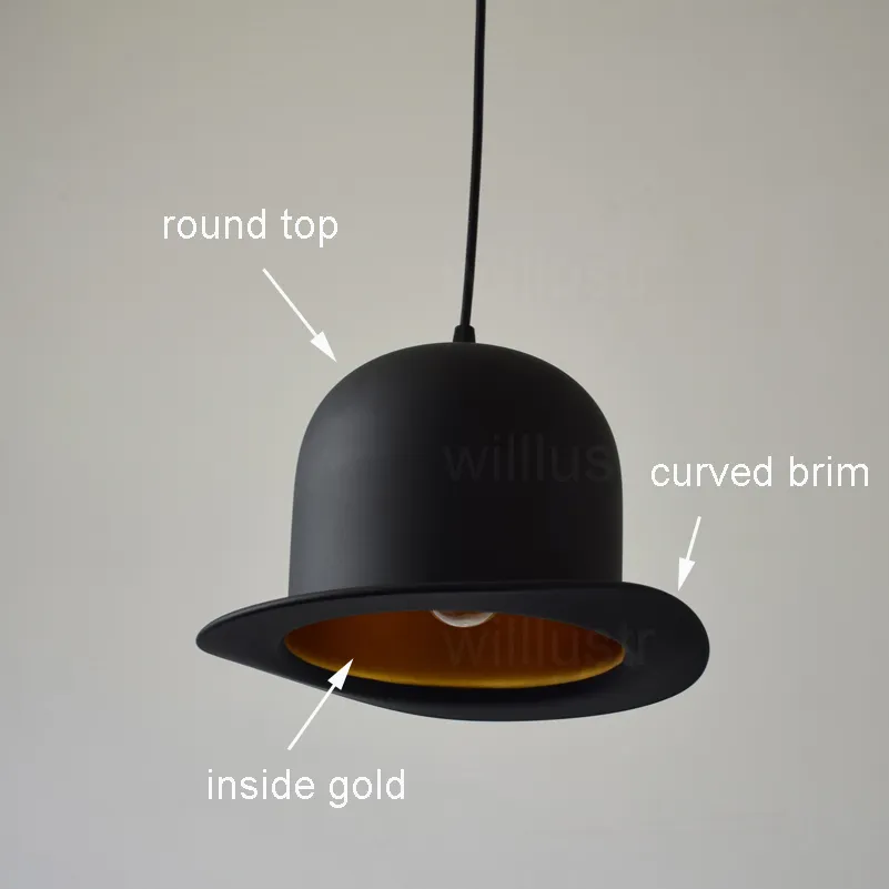 Modern Aluminum Pendant Light Fixture Hat Style Suspension Lighting For ...