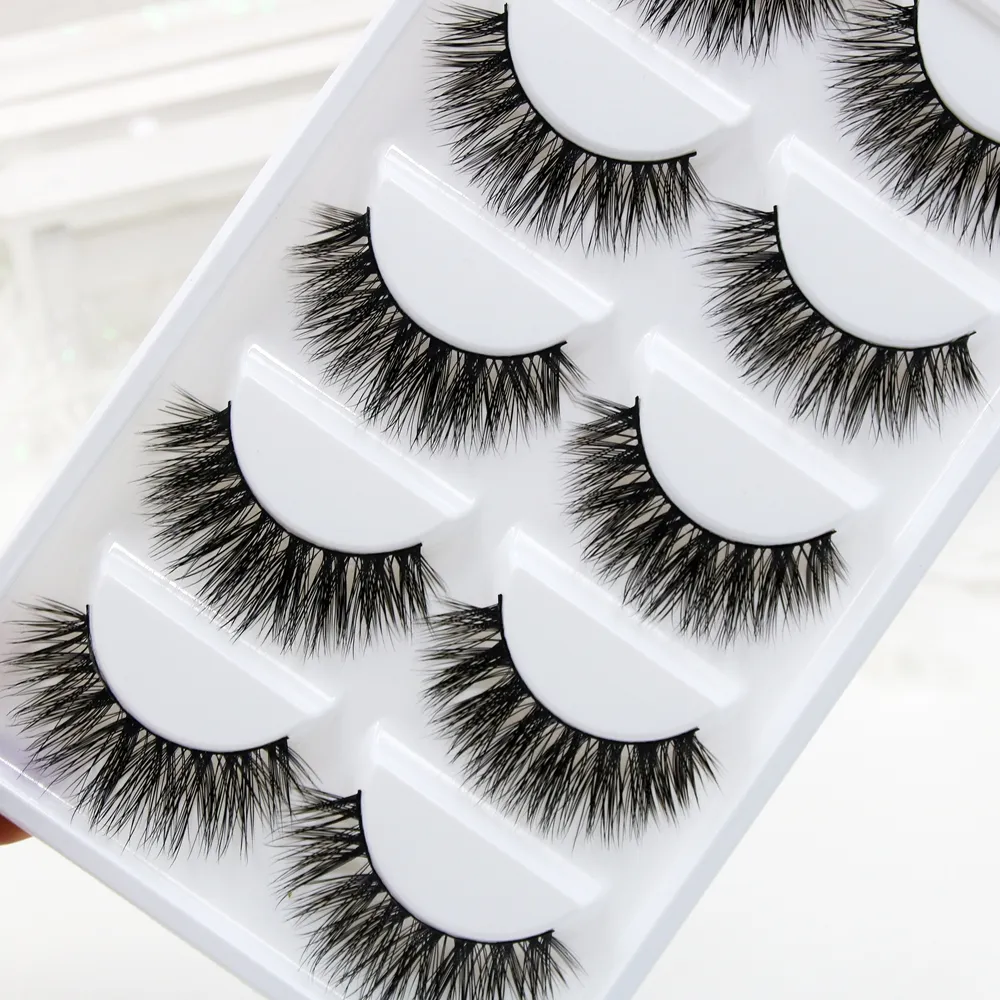 Handmade False Eyelashes Natural Long Crisscross Style, Tapered Fake ...