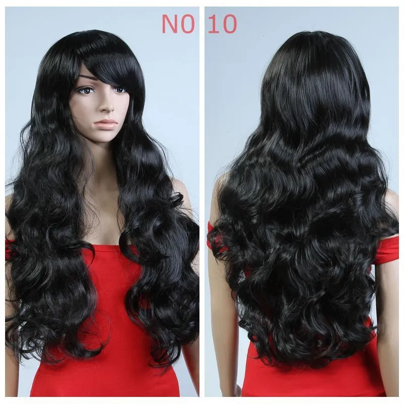 Vogue Women Long Lady Curly Black Hair Anime Cosplay Party Full Wigs From Cq518 2008 Dhgatecom