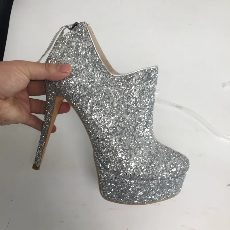 Wedding Platform Shoes Bridal Shoes Platform High Heels, Glitter Bridal ...