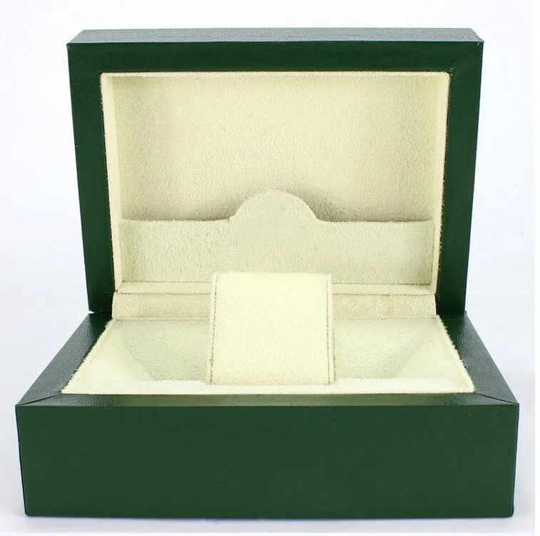 Premium Green Wooden Green Watch Box With Crown Logo, Brochures, And ...