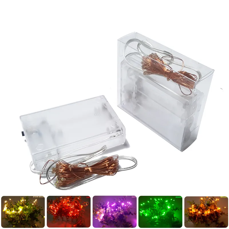 Copper Wire Lights: Battery Operated 2M 5M LED String Lights For Party ...