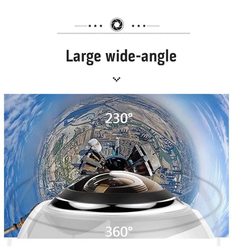 360° Panoramic Waterproof Action Camera 720P HD Sports DV, 30m/98ft ...