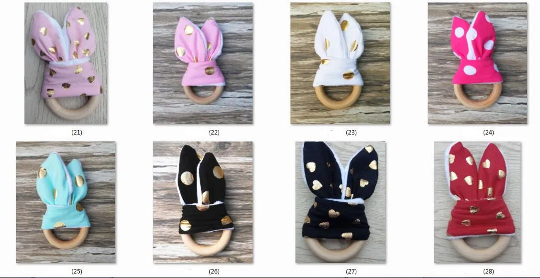 Natural Wood Teethers: Set Of 20 Circle Water Absorbent Minky Dots ...