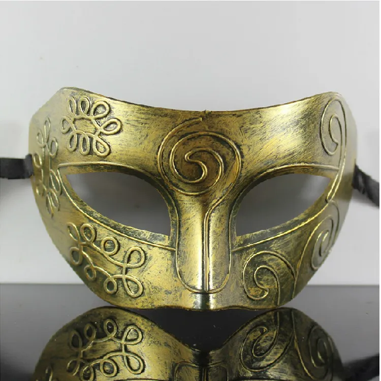 Retro Roman Gladiator Halloween Party Metal Mask Unisex Mardi Gras ...