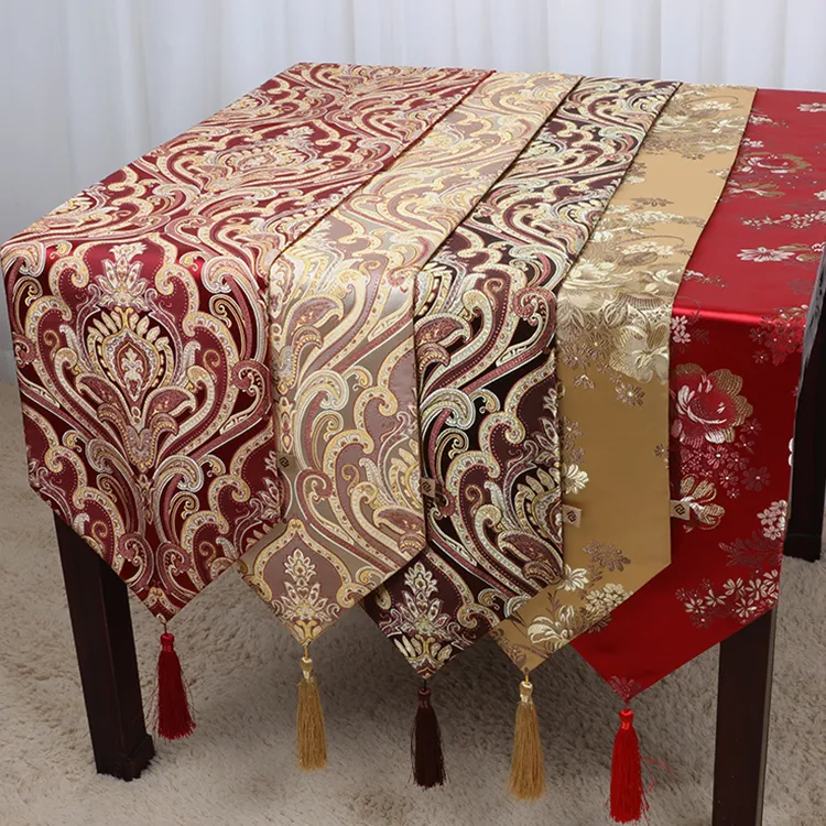 Europe Style Embossed Jacquard Rustic Dining Table Throw American Style ...