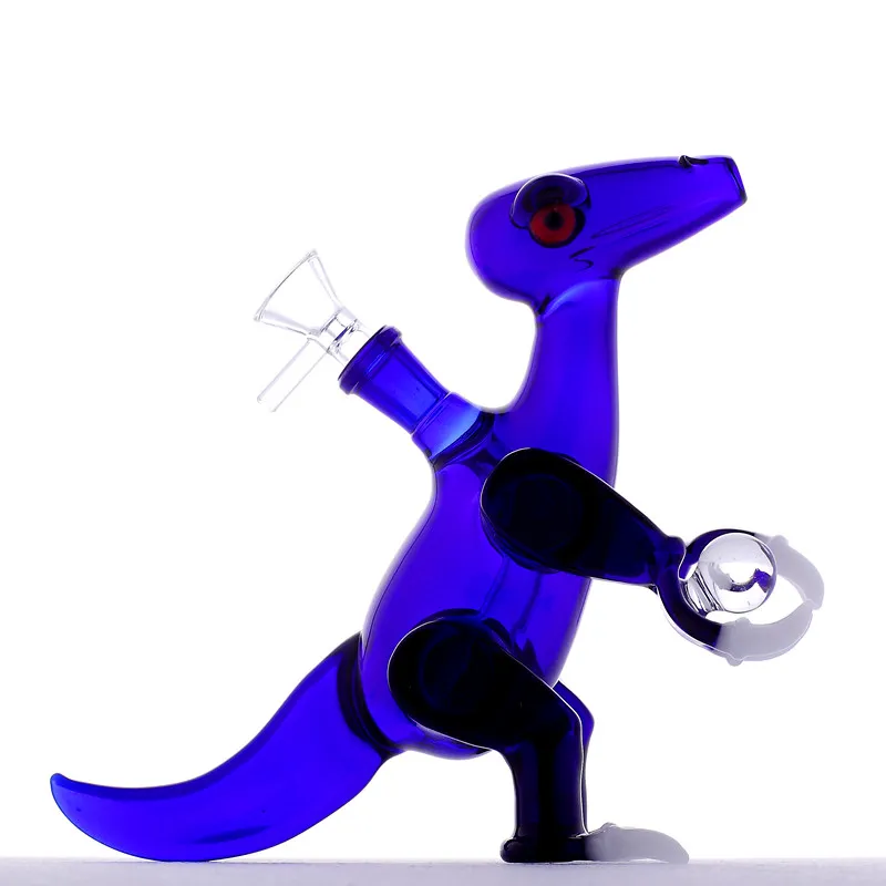 Bong Glass Bongs Dino Bong Blue Dinosaur Shape 14.4MM Male Joint Glass ...